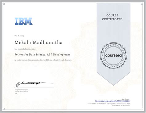 Madhu Mitha On Linkedin Im Happy To Share That Ive Obtained Certification Python For Data