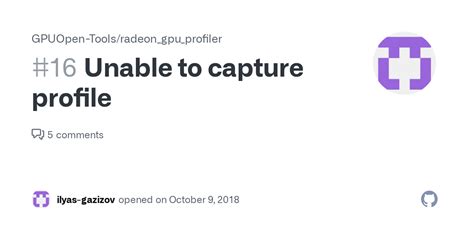 Unable To Capture Profile Issue Gpuopen Tools Radeon Gpu Profiler Github