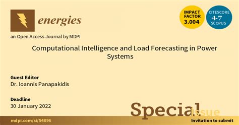 Energies Special Issue Computational Intelligence And Load Forecasting In Power Systems