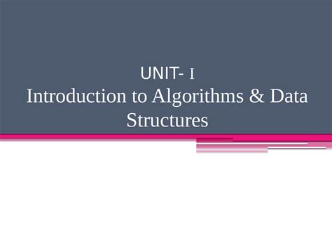 Introduction To Algorithms And Data Structures Study Notes Computer Science Docsity
