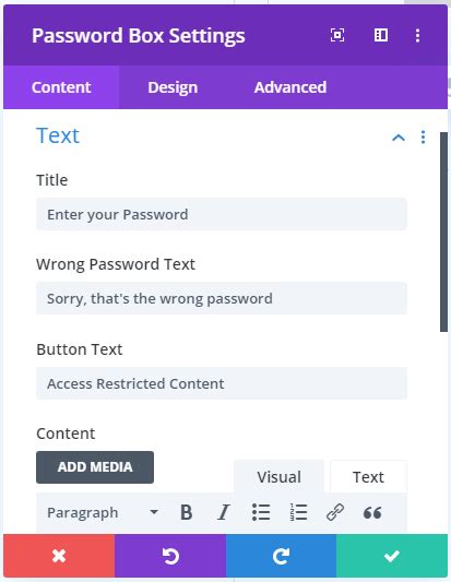 Divi Password Box Module Divi Booster