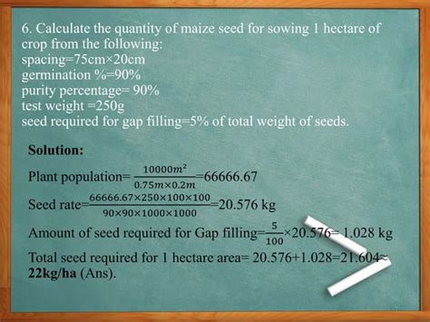 Seed Rate Calculation Pdf Agriculture Industries