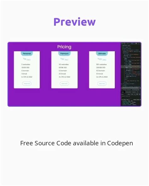 Pricing Card Shorts Html Css Pricing Card Htmltutorial