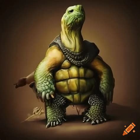 Cosplayer dressed as a turtle man on Craiyon