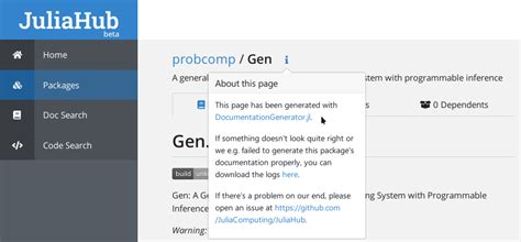 mention documentationgenerator jl in readme · issue 49 · juliacomputing juliahub feedback · github