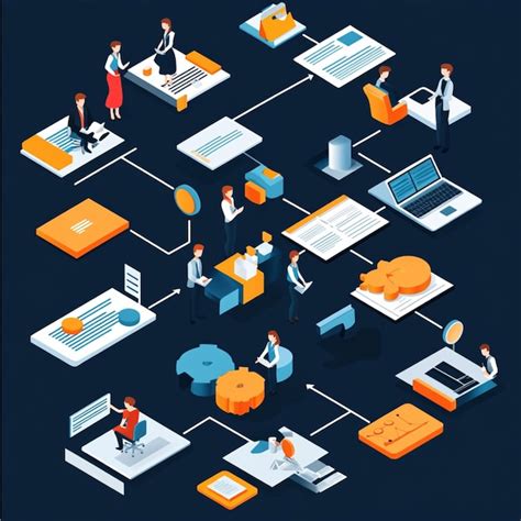 Flowchart Illustrating A Stepbystep Business Process Premium Ai Generated Image