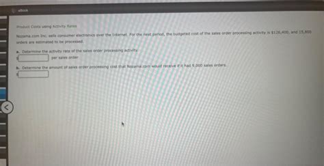 Solved Activity Based Costing Factory Overhead Costs The