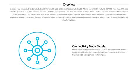 Targus Aca951 Usb C Multi Port Hub With Ethernet Adapter And 100w Power Delivery ยูเอสบีฮับ ของ