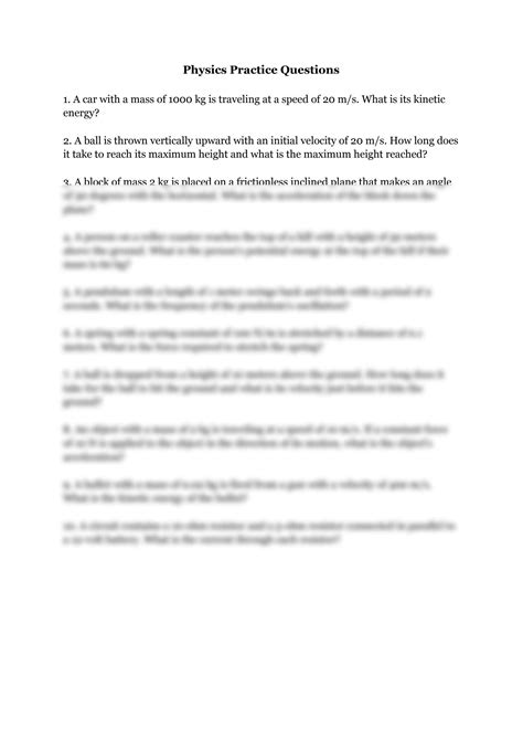 Solution Physics Practice Questions Studypool