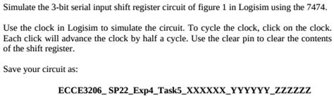 Solved Simulate The 3 Bit Serial Input Shift Register Circuit Of