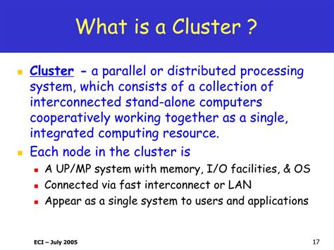 PPT Technologies For Cluster Computing PowerPoint Presentation Free Download ID