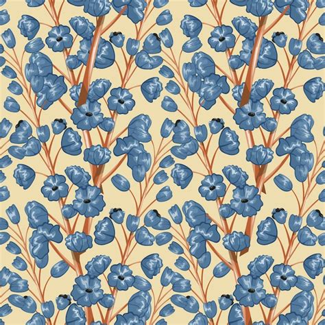 만화 파란 루핀 꽃 ⁇ 터 고립 된 식물의 부드러운 ⁇ 이 줄기에 있습니다 프리미엄 벡터