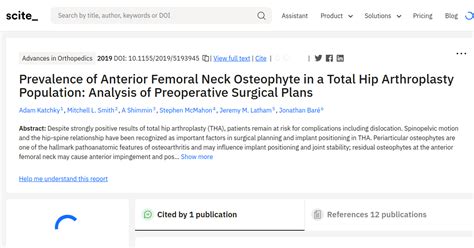 Prevalence Of Anterior Femoral Neck Osteophyte In A Total Hip