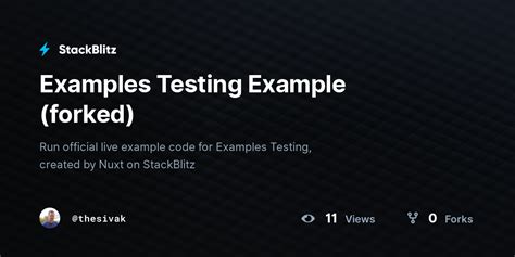 Examples Testing Example Forked Stackblitz