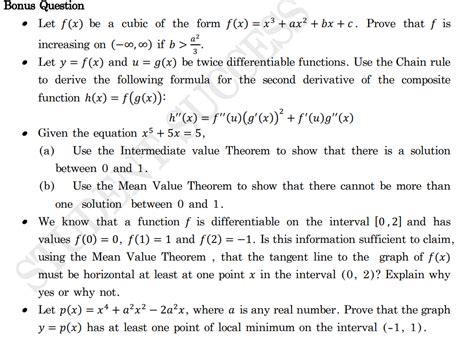 Solved Onus Question Let F X Be A Cubic Of The Form Chegg Com