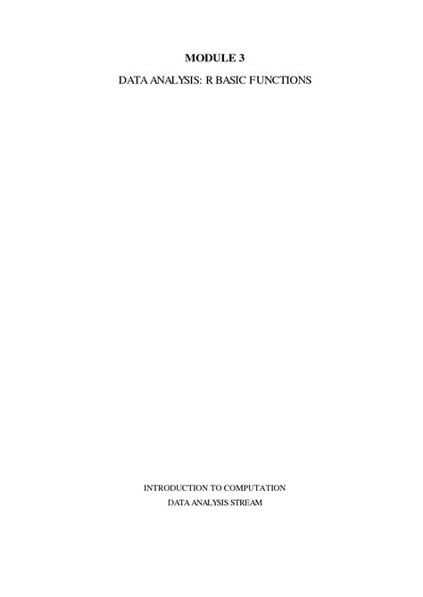 Solution Module 3 Data Analysis R Basic Function Studypool