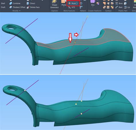 How To Get The Intersection Point Of A Line With Curved Surface Autodesk Community