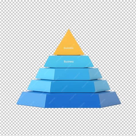 3d Pyramid Chart With Segmented Layers Representing Business Hierarchy Premium Ai Generated Psd