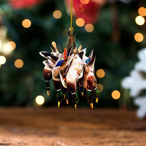 2d printed acrylic duck hunting christmas ornaments duck etsy