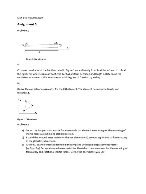 Assignment 5 Pdf Matrix Mathematics Finite Element Method