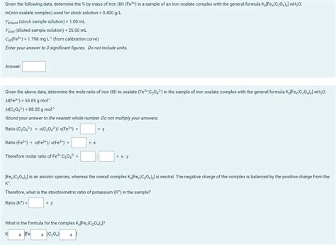 Solved Calculations Given The Following Data Determine The