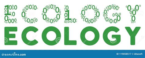 Ecology Text Mosaic Of Binary Digits Stock Vector Illustration Of