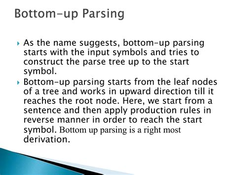 Top Down Parsering And Bottom Up Parseringpptx