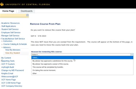 Remove A Course From A Babe S Plan Faculty Pegasus Path