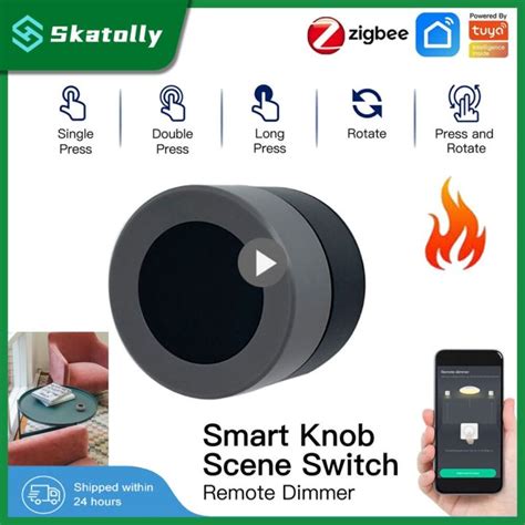 New Tuya Zigbee Smart Knob Switch Wireless Scene Switch Button Controller Battery Powered