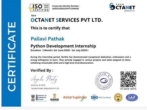 Pallavi Pathak On Linkedin Pythondevelopment Internship Techjourney