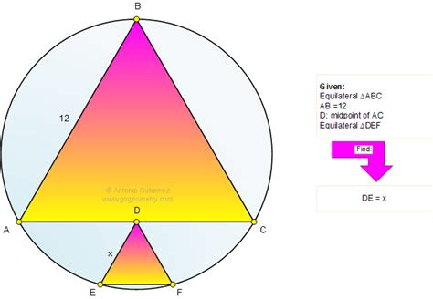 Math Education Geometry Problem 700 Equilateral Triangle Circle Circular Segment Midpoint