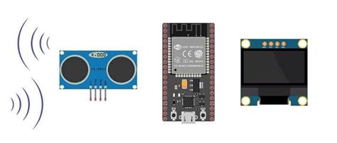 Use Of Hc Sr04 Sensor And Ssd1306 Display By Esp32
