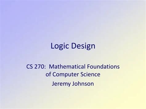 Ppt Logic Design Powerpoint Presentation Free Download Id9617071
