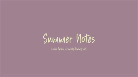 Summer Notes Font Download Free For Desktop And Webfont