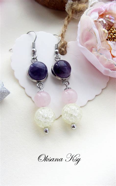 Серьги ручной работы Серьги ручной работы Бижутерия Серьги с камнями