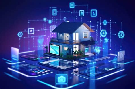 Smart Home Control Digital House Technology Stock Illustration Illustration Of Mobile