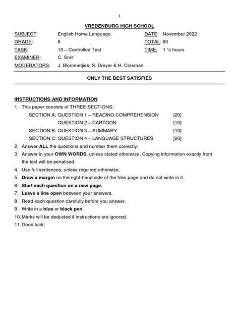 Task 10 Language Test Pdf Energy Conservation