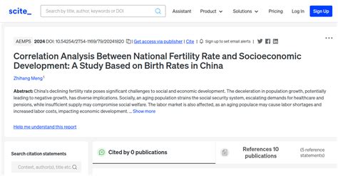 Correlation Analysis Between National Fertility Rate And Socioeconomic