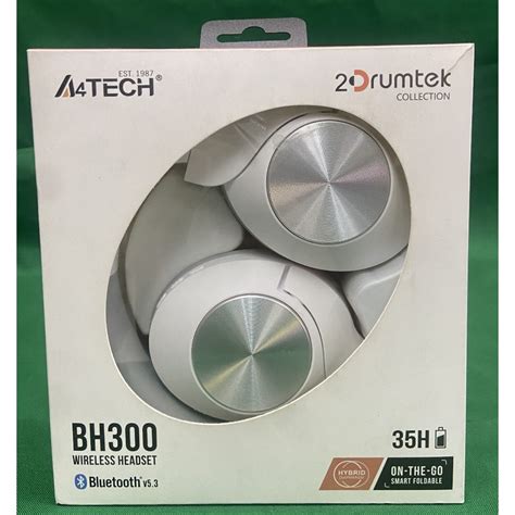 A4tech Bh300 Wireless Bluetooth Headset Grayish White Shopee