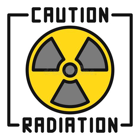 Vector Caution Radiation Warning Sign Colored Icon Or Symbol Stock Vector Illustration Of