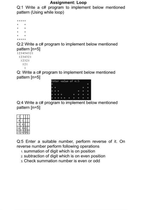 Solved Assignment Loop Q1 Write A C Program To Implement