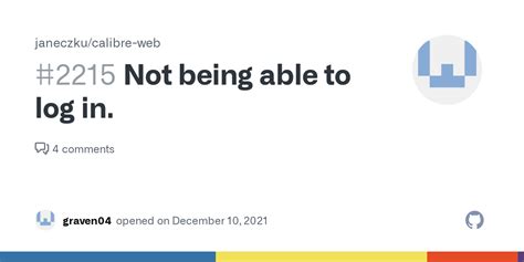 Not Being Able To Log In · Issue 2215 · Janeczkucalibre Web · Github