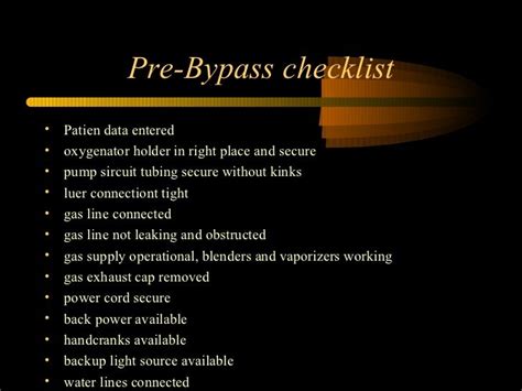 Conduct Of Perfusion