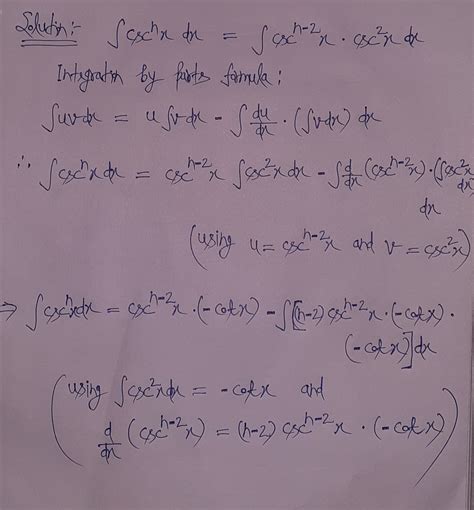 [solved] 1 Use Integration By Parts To Prove The Following Reduction