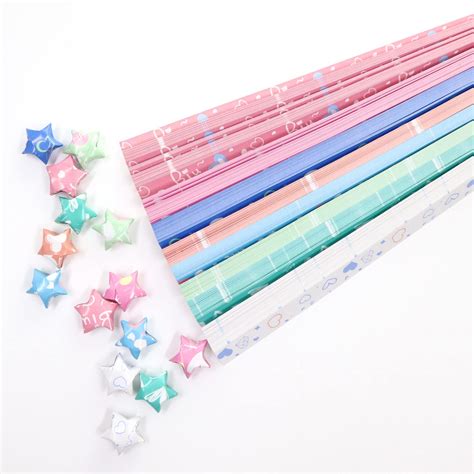 400 Sheets Origami Star Paper Strips Cute 8 Vivid