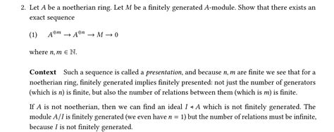 Solved Let A ﻿be A Noetherian Ring Let M ﻿be A Finitely