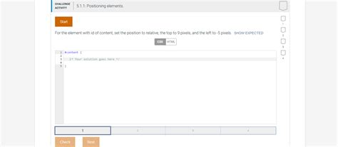 Solved Challenge Activity 5 1 1 Positioning Elements Start