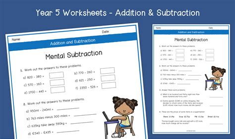 Year 5 Mental Subtraction Worksheets Ks2 Subtraction Primary Maths