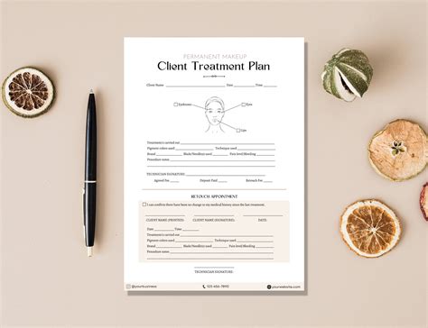 Microblading Consent Form Editable Pmu Client Intake Eyebrows Aftercare Template Card