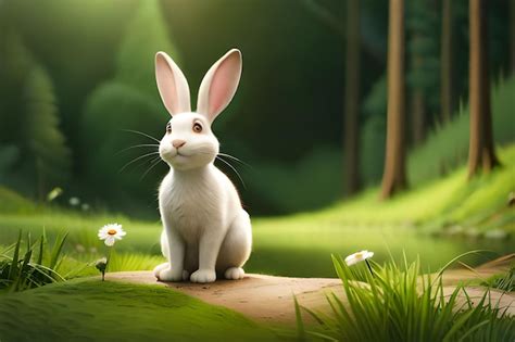 Premium AI Image Rabbit On The Forest
